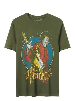 Junk Food Clothing Jimi Hendrix Vintage Tee - Kombu Green