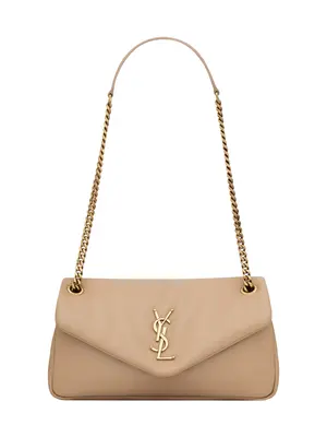 Saint Laurent Small Calypso Shoulder Bag - Beige