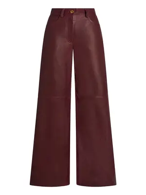 Etro Wide-leg Leather Trousers - Red