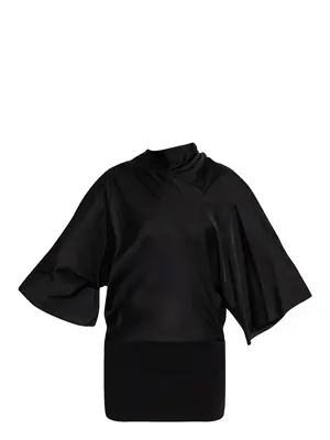 Rick Owens Cylinder Draped Sleeve Top - Black