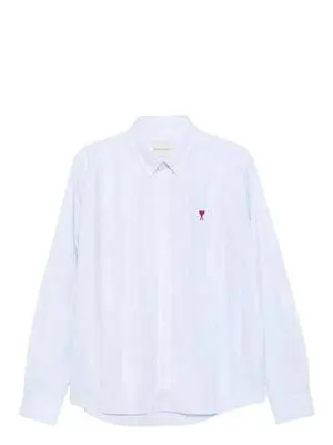 AMI Paris De Coeur Striped Shirt - Blue
