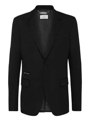 Philipp Plein Logo-patch Twill Blazer - Black