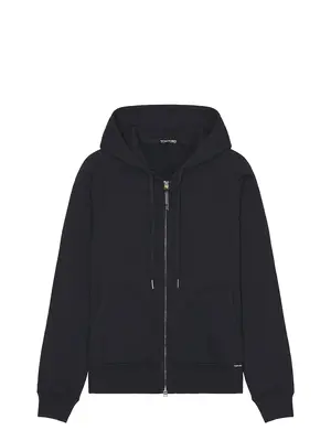 TOM FORD Garment Dyed Zip Hoodie - Space Blue