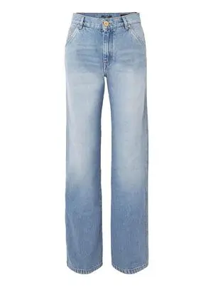 Balmain Mid-rise Wide-leg Jeans - Mid Denim
