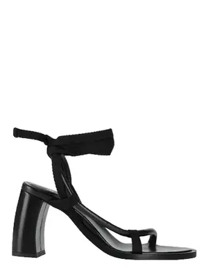 ANN DEMEULEMEESTER Sandals In Leather And Textile Fibers - Black