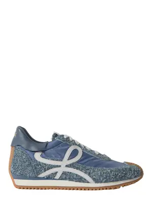 Loewe LOEWE - Flow Runner Leather-Trimmed Brushed-Suede And Nylon Sneakers - Men - Blue - EU 44 Blue