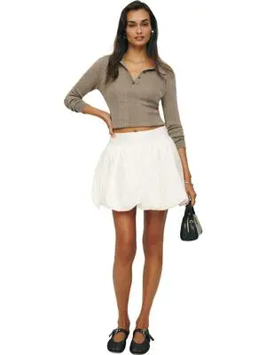 REFORMATION Brynn Mini Skirt White