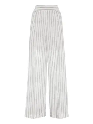 BRUNELLO CUCINELLI Cotton And Silk Loose Track Trousers