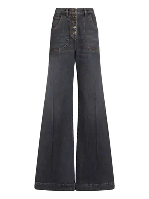 Etro Wide-leg Flared Jeans - Grey