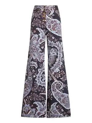 Etro Paisley-print Flared Jeans - Blue