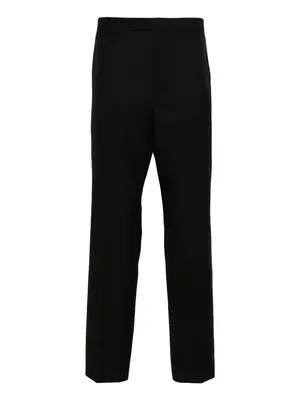 Gucci Logo-embroidered Twill Tailored Trousers - Black
