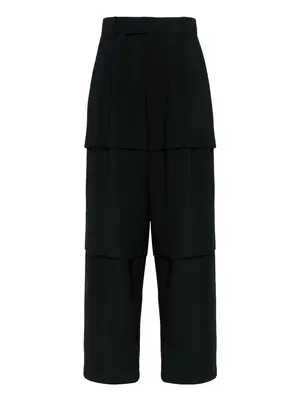SONGZIO Wide-leg Wool Trousers - Black