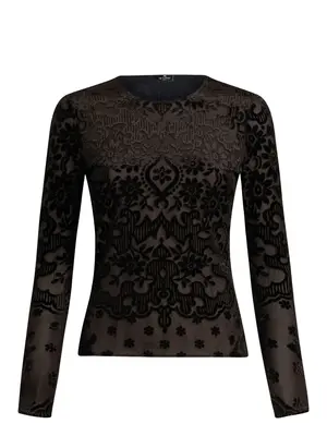 ETRO ETRO Tulle And Jacquard Velvet Top