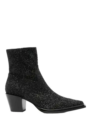 JIMMY CHOO Cece Glitter Ankle Boots - Black