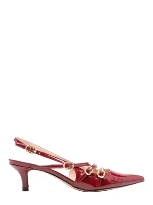 TWINSET 50mm Buckled-straps Patent Pumps - Red