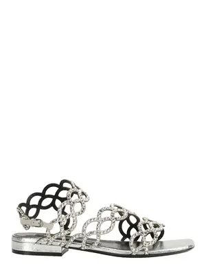 SERGIO ROSSI Sr Mermaid Crystal-embellished Sandals - Silver