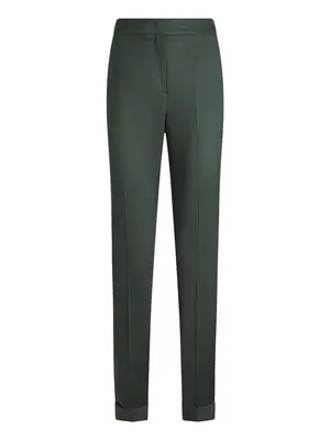 Etro Cropped Wool Trousers - Green