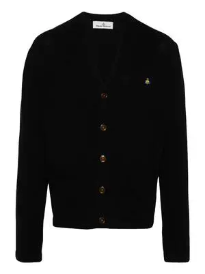 VIVIENNE WESTWOOD V-neck Fine-knit Cardigan - Black
