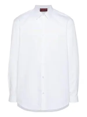 Gucci Logo-appliqué Cotton Shirt - White