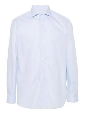 LUIGI BORRELLI Checked Cotton Shirt - Blue