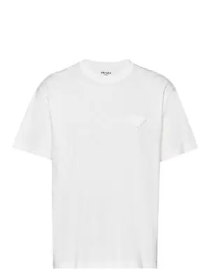 Prada Triangle-logo Cotton T-shirt - White