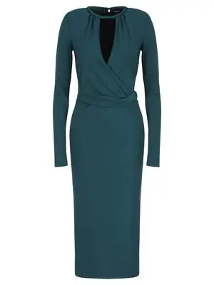 Giorgio Armani GIORGIO ARMANI Viscose-Blend Midi Dress Green
