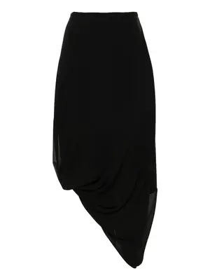 MAISON MARGIELA Asymmetric Draped Midi Skirt - Black