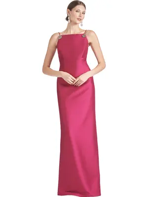 Sachin & Babi Pryce Column Gown - Rhodolite