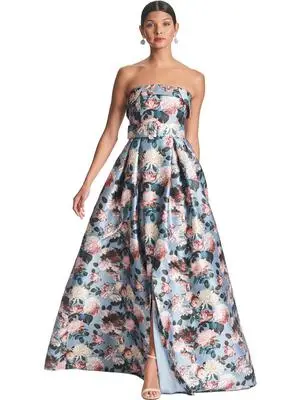 Sachin & Babi Brielle Floral Gown - Ice Blue Garden