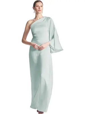 Sachin & Babi Keely One-shoulder Gown - Jade