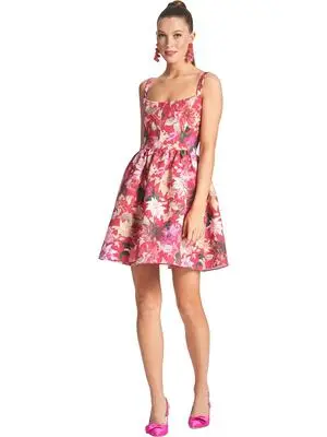 Sachin & Babi Cora Floral Mini Dress - Deep Pink Dahlia