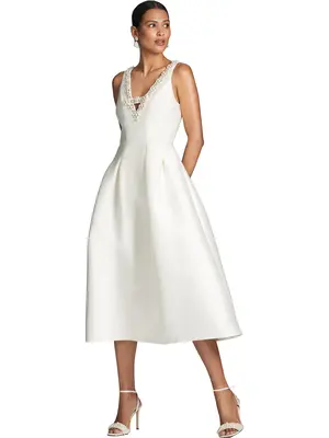 Sachin & Babi Millie Fit & Flare Midi Dress - Off White