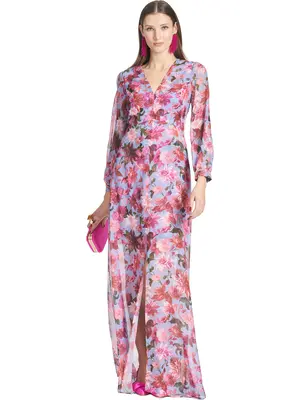 Sachin & Babi Penny Printed Maxi Gown - Pink/periwinkle Dahlia