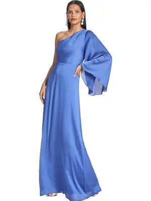 Sachin & Babi Keely One-shoulder Gown - French Blue