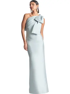 Sachin & Babi Bonnie Column Gown - Ash Blue