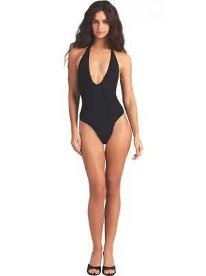 SKIMS Seamless Sculpt Deep Plunge Thong Bodysuit - Onyx