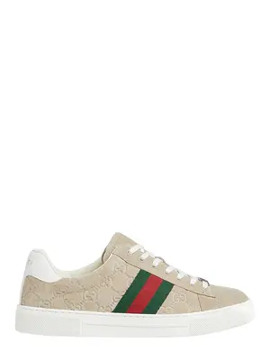 Gucci Women's Ace GG Suede Sneakers - Oatmeal  Oatmeal