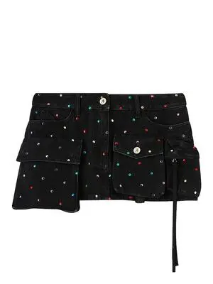 Attico Tailored Mini Skirt With Multi-Pockets Black