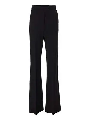 Max Mara Norcia Pleated Jersey Straight Pants - Black