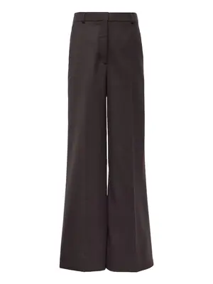 Stella McCartney High-rise Wide-leg Wool Pants - Brown