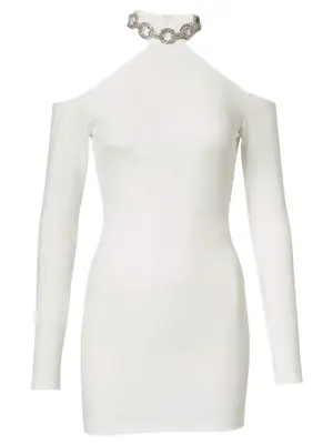 David Koma Bridal Crystal-embellished Minidress - White
