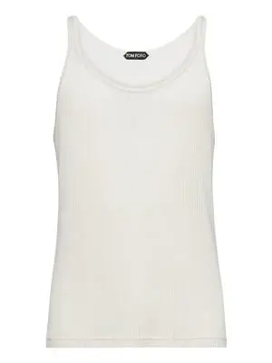 TOM FORD Pointelle Silk Tank Top - White