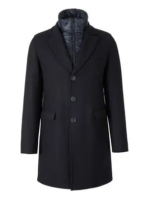 Herno Quilted Wool Coat - Midnight Blue