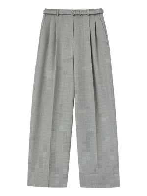 JIL SANDER Jil Sander Checked Virgin Wool Palazzo Pants