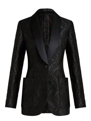 Etro Silk Jacquard Blazer - Black