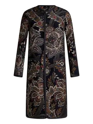 Etro Paisley-print Reversible Coat - Black