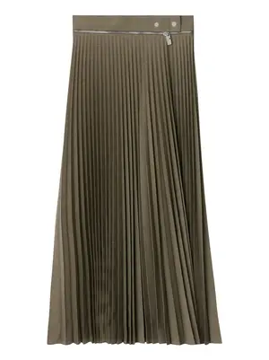 BURBERRY Burberry Wool-Blend Pleated Midi Skirt