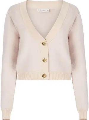 NINA RICCI Nina Ricci Mohair Blend V-Neck Cardigan