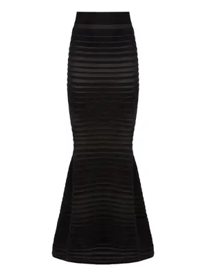Nina Ricci Stripe Maxi Skirt - Black