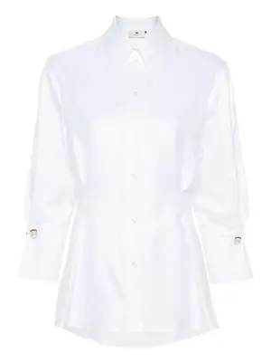Elisabetta Franchi Chevron-pattern Poplin Shirt - White